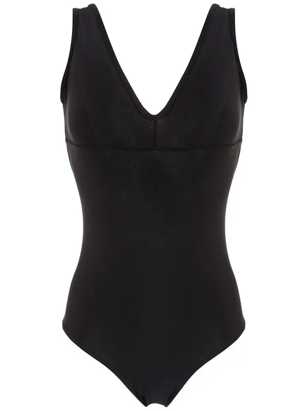 AMIR SLAMA V-neck Swimsuit - Black