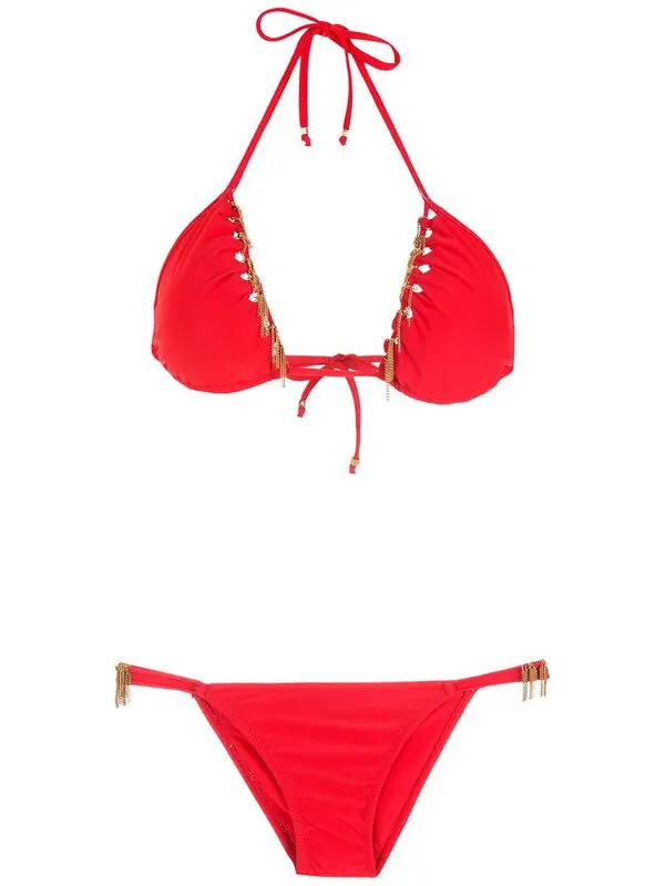 AMIR SLAMA Chain-link Bikini Set - Red