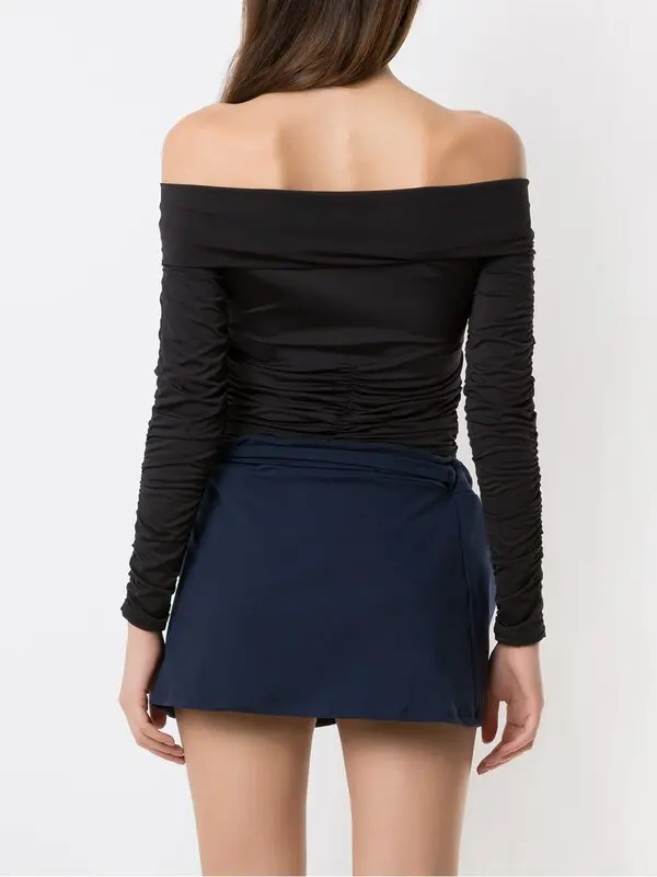 AMIR SLAMA Ruched Long-sleeves Bodysuit