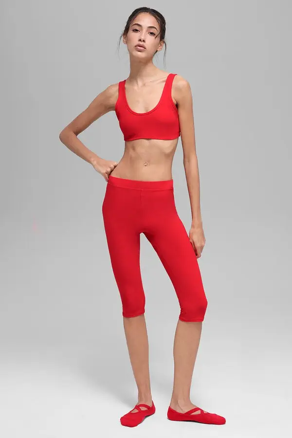Alo Yoga Alosoft High-waist Iconic 90's Capri - Bright Red