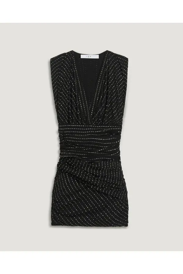 Iro Paris Sigma Metallic Sleeveless Mini Dress In Black - 50% Off |  Editorialist