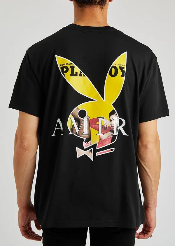 Amiri X Playboy Cotton T-Shirt - Black | Editorialist