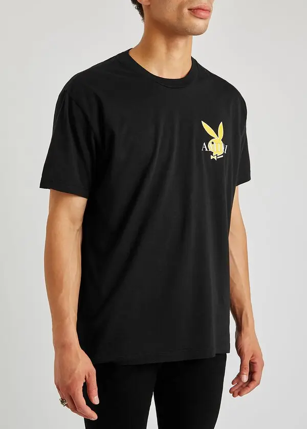 Amiri X Playboy Cotton T-Shirt - Black | Editorialist