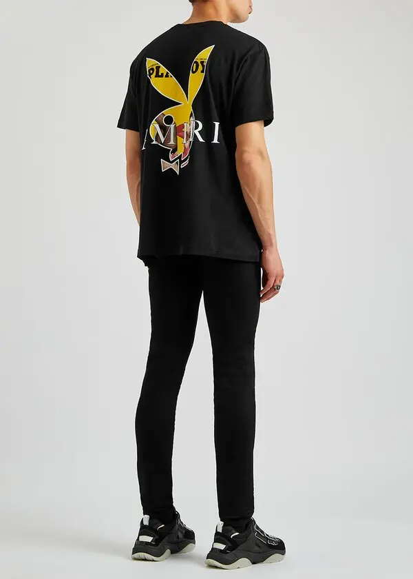 Amiri X Playboy Cotton T-Shirt - Black | Editorialist