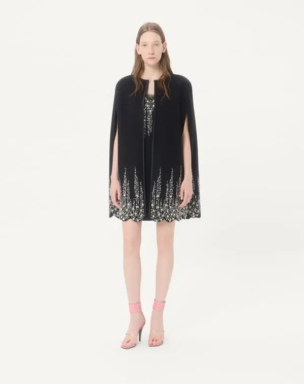 Valentino Garavani Embroidered Compact Drap Cape