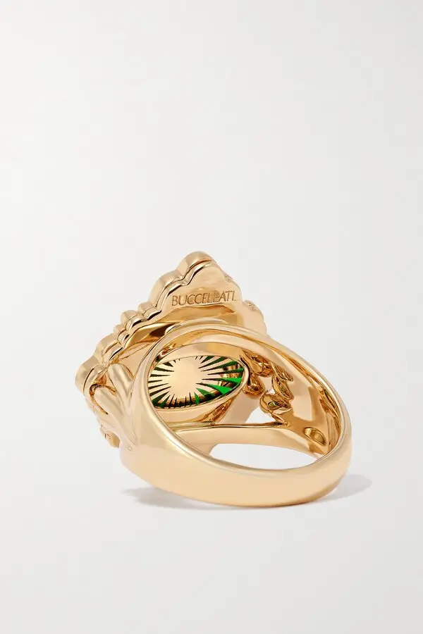 Buccellati Opera Tulle 18-karat And Enamel Ring