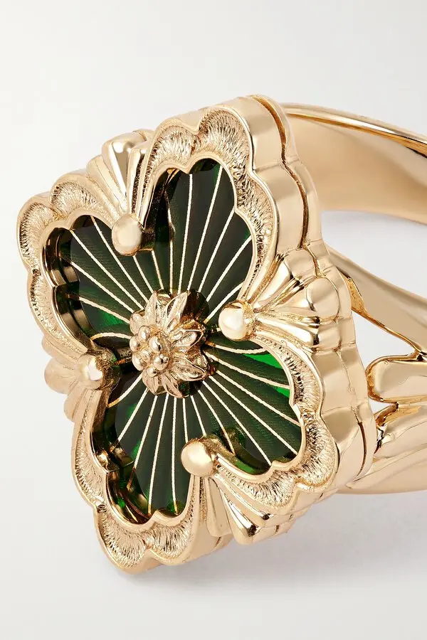 Buccellati Opera Tulle 18-karat And Enamel Ring
