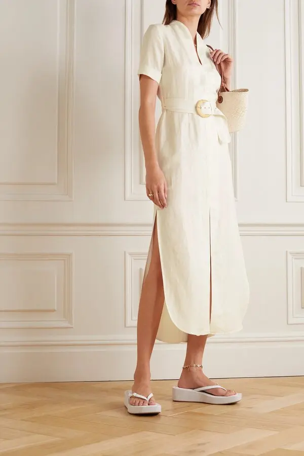 linen two piece dress Linen Readymade Two Piece Set