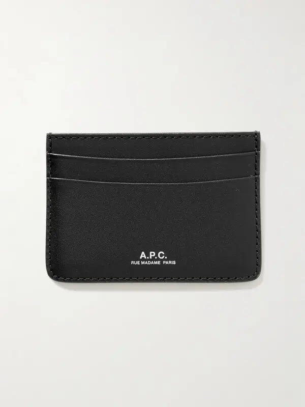 A.p.c. Logo-debossed Leather Cardholder - Black