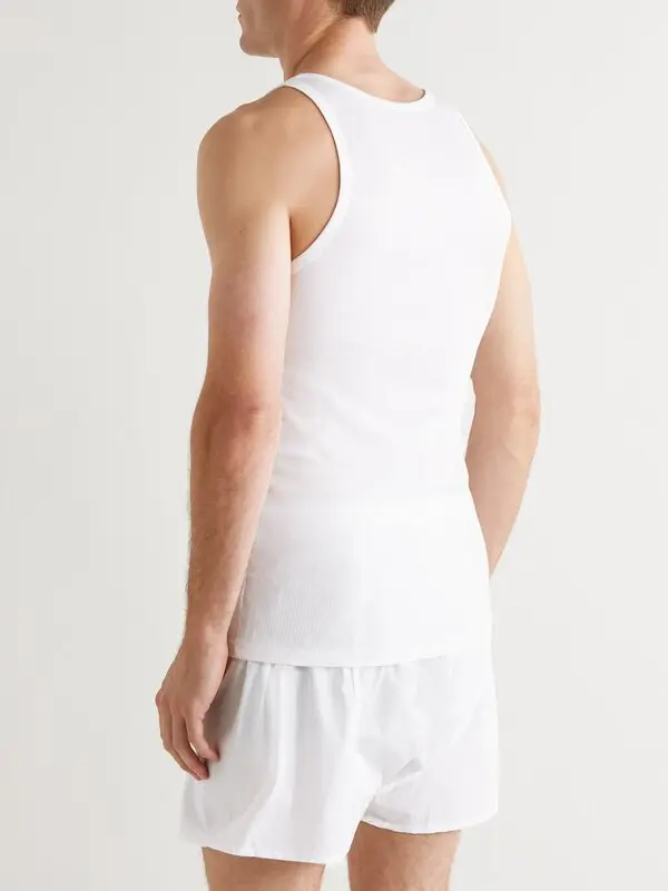 TOM FORD Ribbed Cotton And Modal-blend Tank Top - White