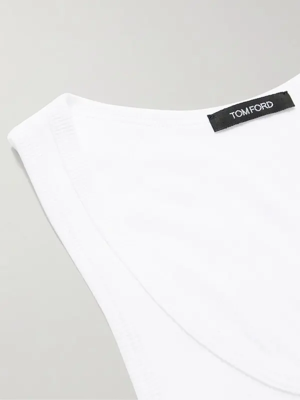 TOM FORD Ribbed Cotton And Modal-blend Tank Top - White