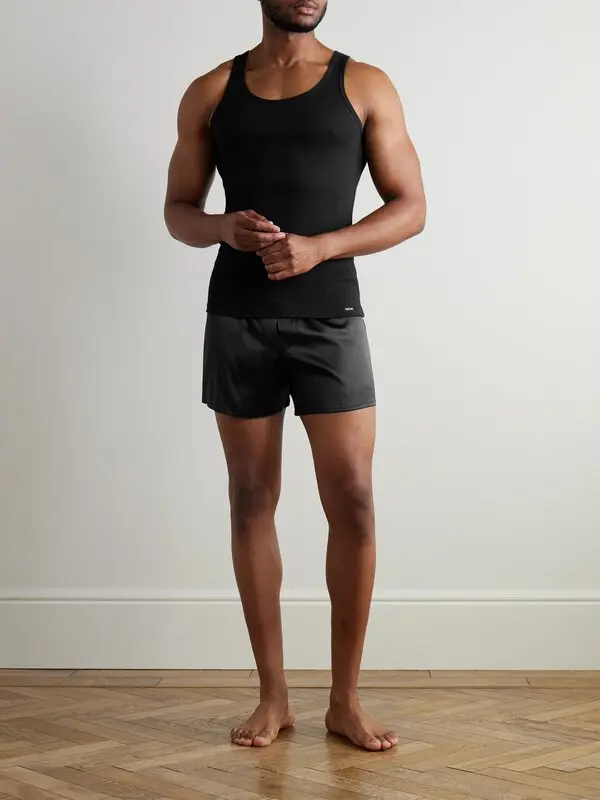 TOM FORD Ribbed Cotton And Modal-blend Tank Top - Black