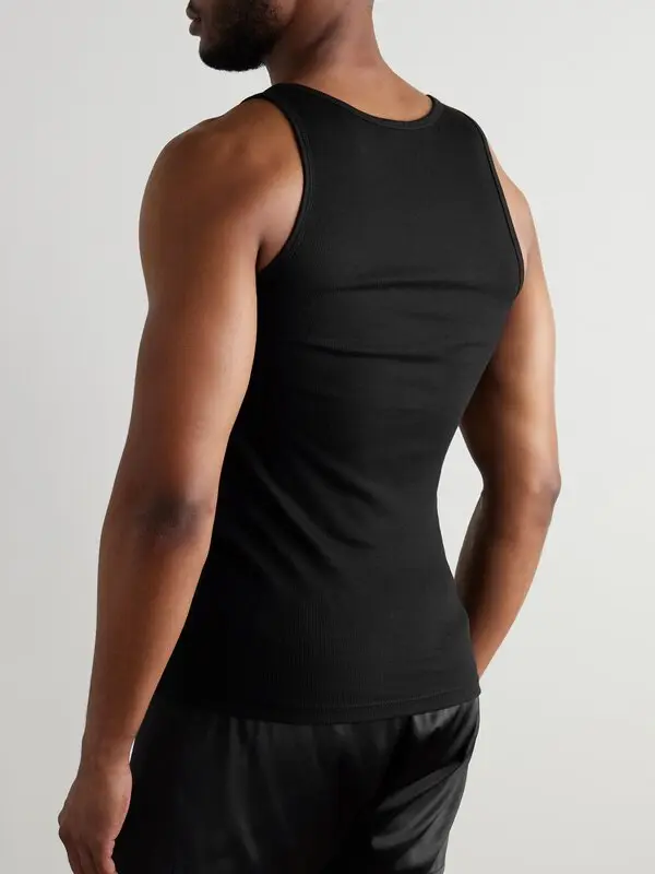 TOM FORD Ribbed Cotton And Modal-blend Tank Top - Black
