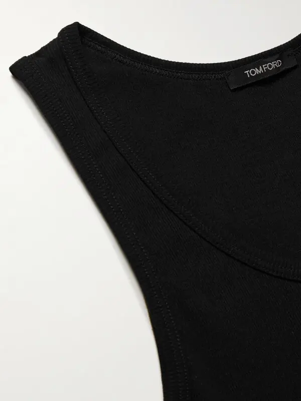 TOM FORD Ribbed Cotton And Modal-blend Tank Top - Black