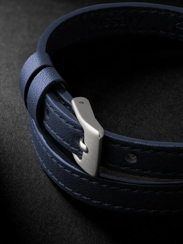 Messika My Move Bracelet In Brushed Titanium, Leather, And Diamond