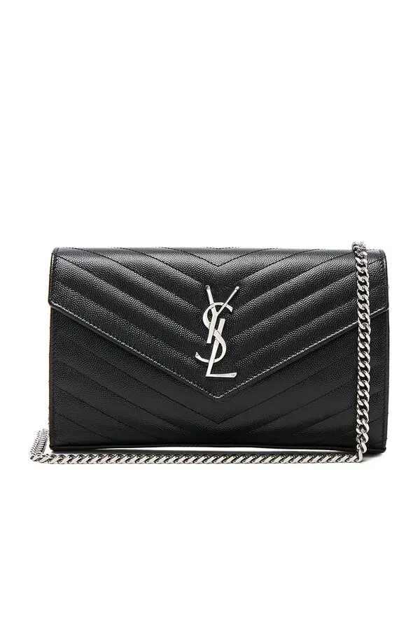 Saint Laurent Monogramme Chain Wallet Bag - Black
