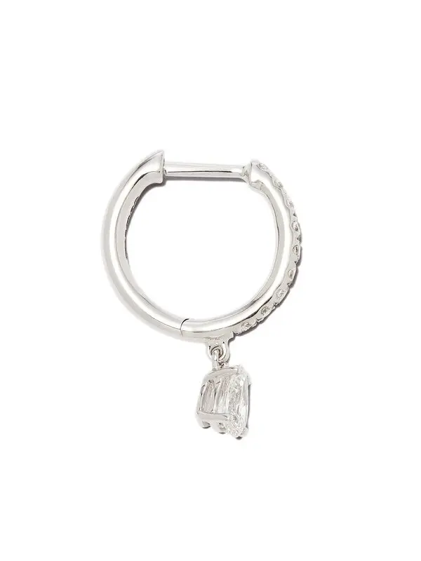 ANITA KO 18kt White Gold Diamond Hoop Earring - Silver