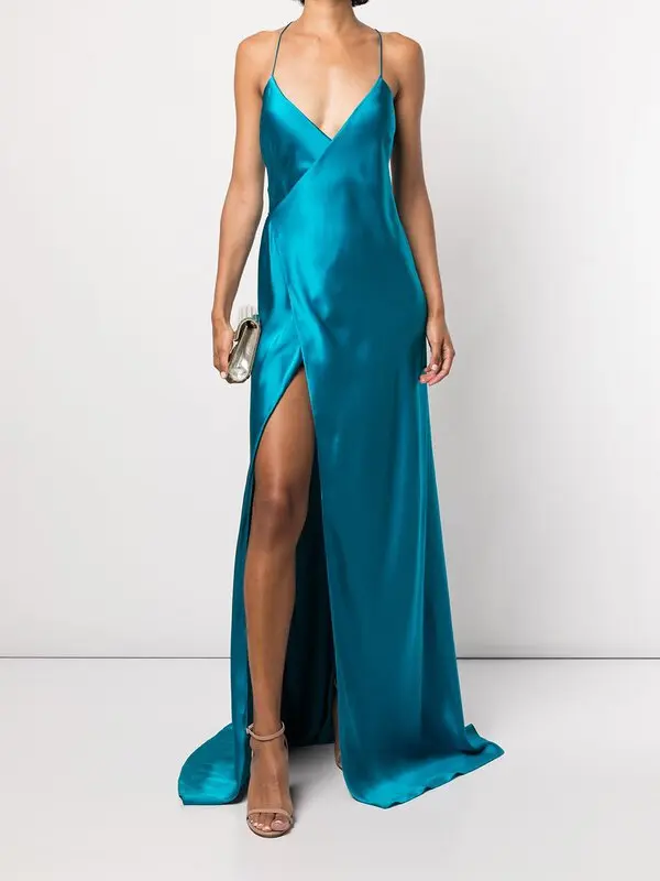 Michelle Mason Cross-strap Silk Gown