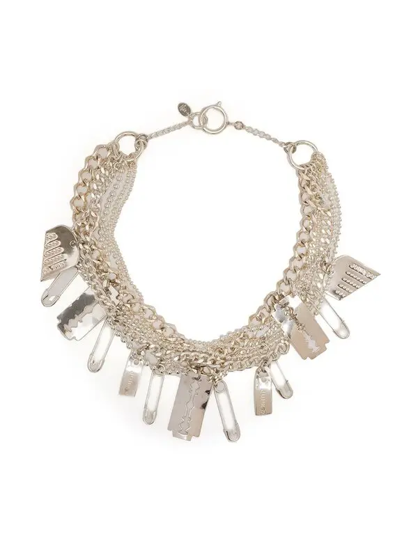 TAKAHIROMIYASHITA THESOLOIST. Razor Blade Safety Pin Necklace