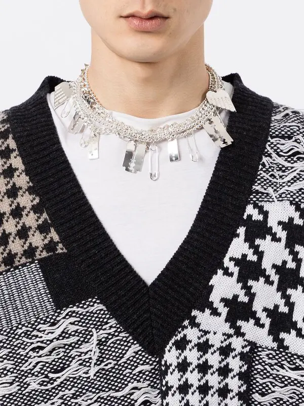 TAKAHIROMIYASHITA THESOLOIST. Razor Blade Safety Pin Necklace