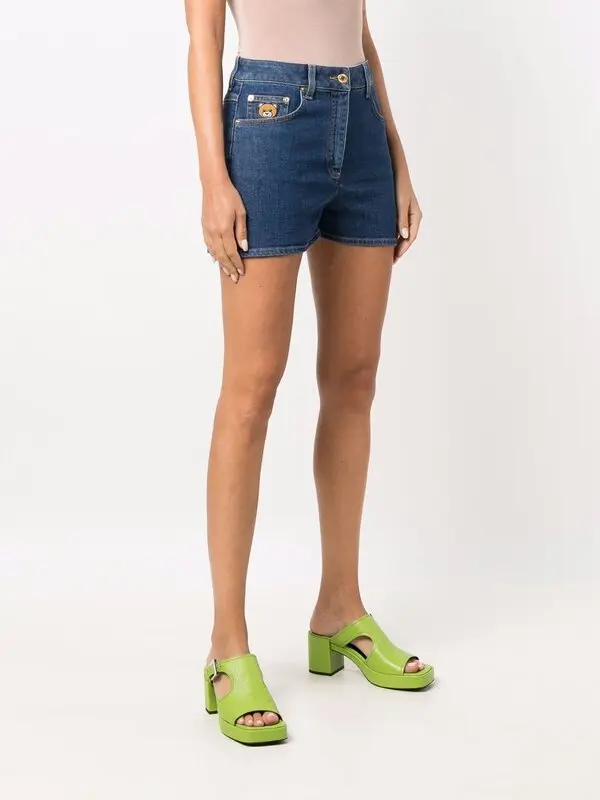 Moschino Logo-patch Denim Shorts