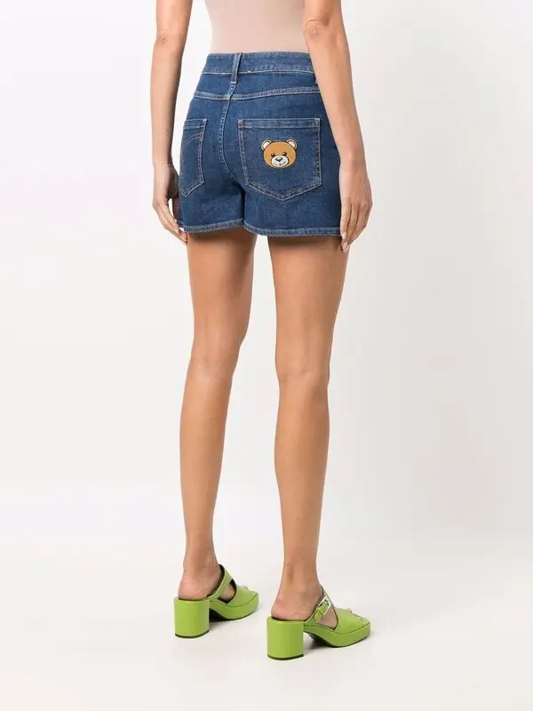 Moschino Logo-patch Denim Shorts