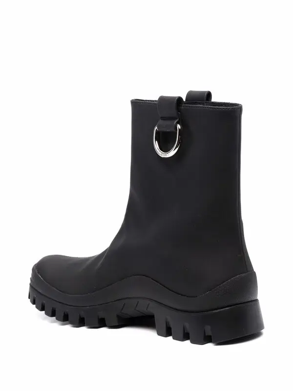 MSGM Round-toe Ankle Leather Boots - Black
