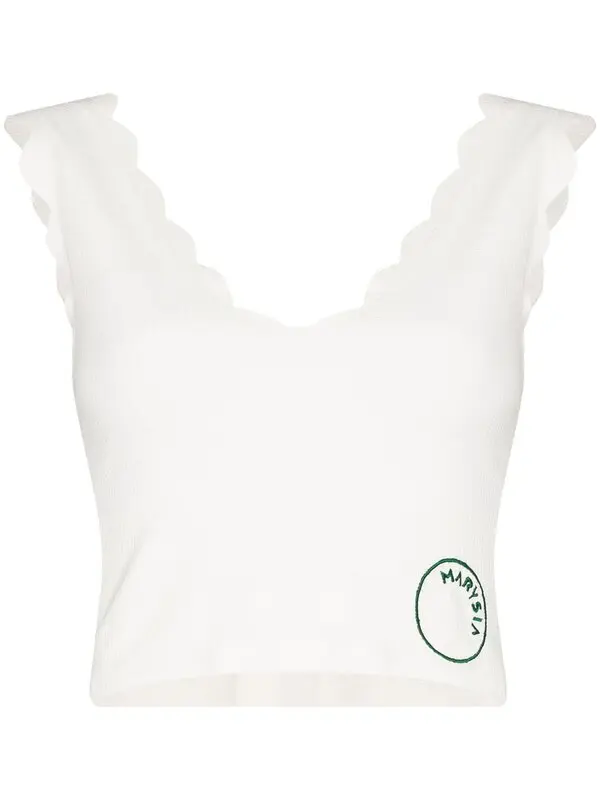 Marysia Venus Scalloped Tank Top - White
