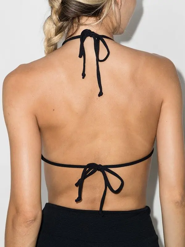 Marysia Broadway Halterneck Scallop Top - Black