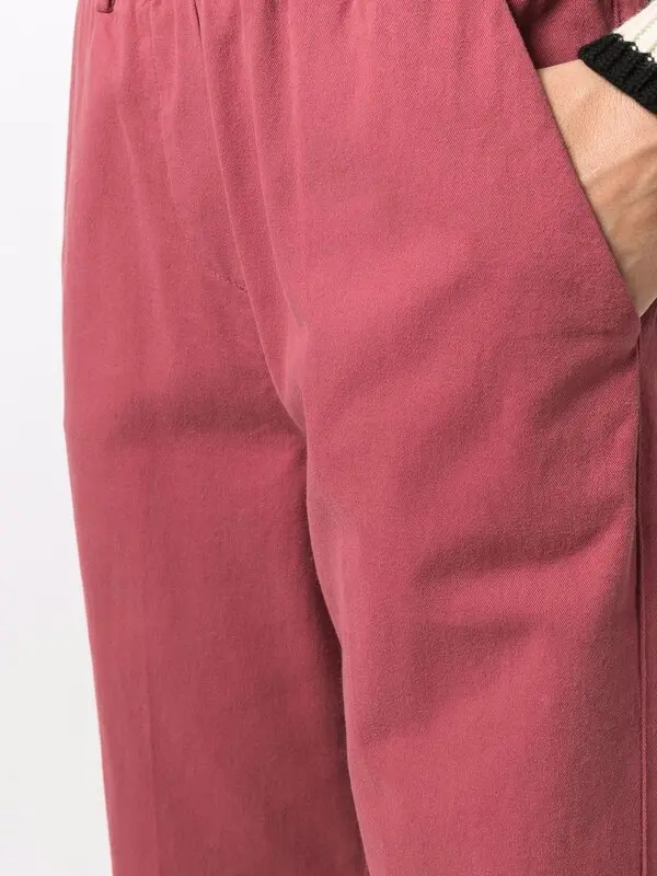 ALYSI Straight Leg Cropped Cotton Trousers