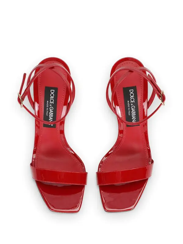 Dolce & Gabbana 3.5 105mm Patent Leather Sandals - Red