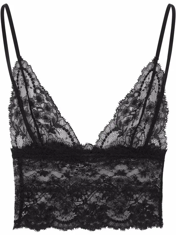 Dolce & Gabbana Spaghetti-strap Lace Bralette - Black