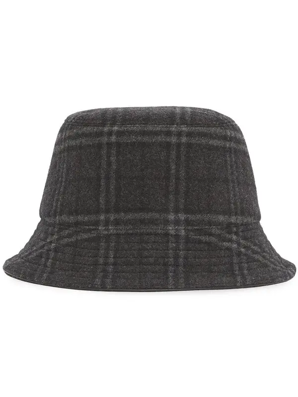 Burberry Check-print Bucket Hat - Grey