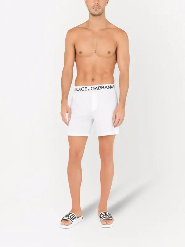 Dolce & Gabbana Logo-waistband Boxer Shorts - White