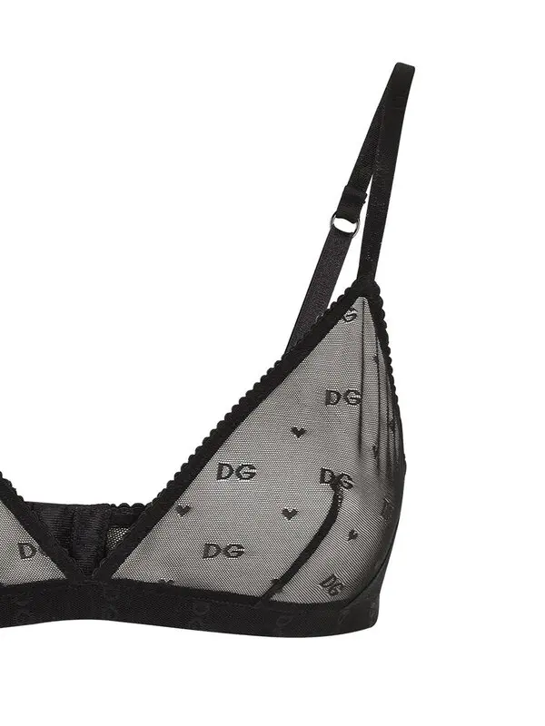 Dolce & Gabbana Jacquard Tulle Triangle Bra