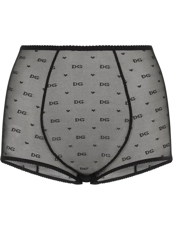 Dolce & Gabbana High-waisted Jacquard Briefs - Black