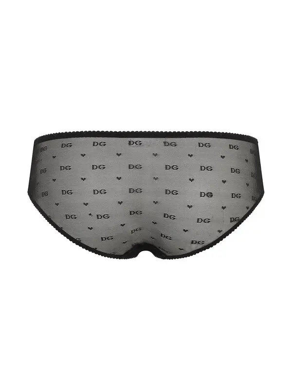 Dolce & Gabbana Jacquard Tulle Briefs - Black
