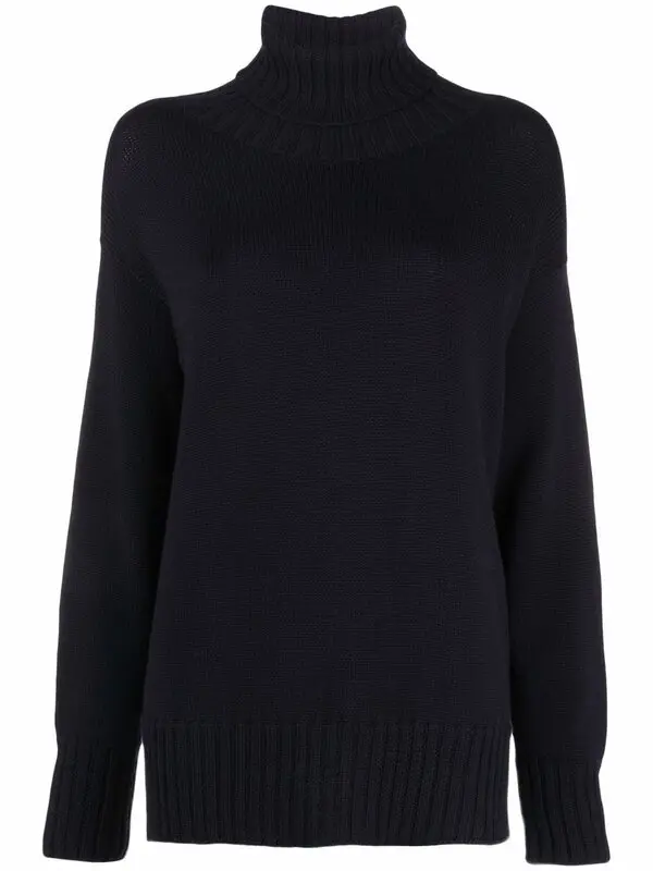 DRUMOHR Roll-neck Merino Jumper - Blue