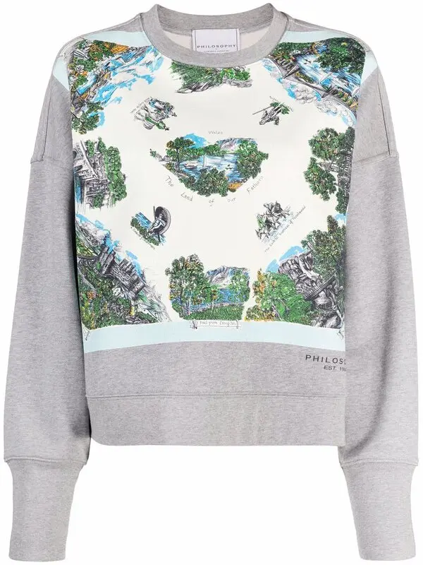 Philosophy Di Lorenzo Serafini Illustration-print Cotton Sweatshirt