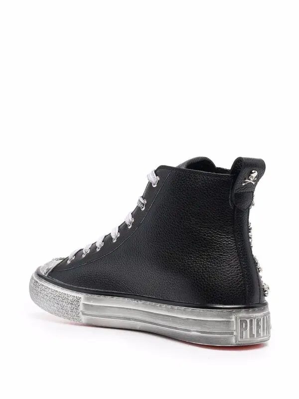 Philipp Plein Megastar Crystal-embellished High-top Sneakers - Black