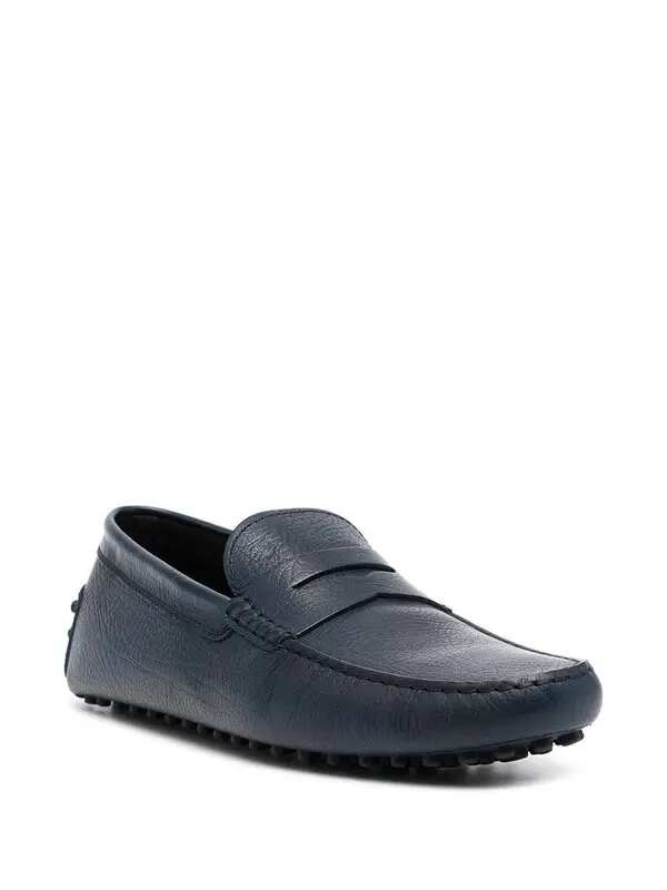 TOD'S Almond-toe Pebbled-texture Loafers