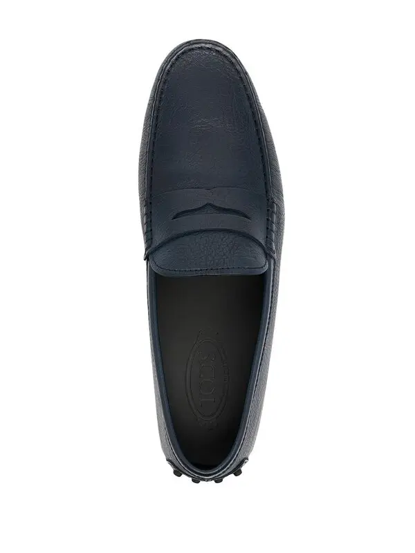TOD'S Almond-toe Pebbled-texture Loafers
