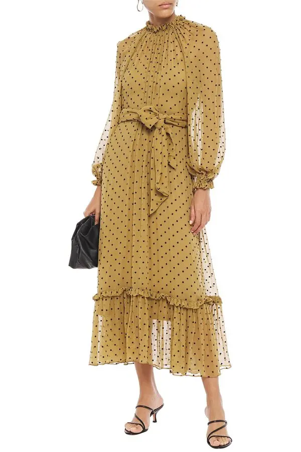 knee length dresses for ladies Plus Size Swiss Dot Bohemia Dress