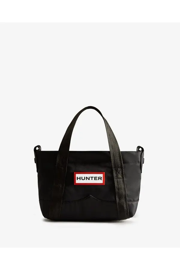 Hunter Nylon Mini Top Clip Tote Bag - Black | Editorialist