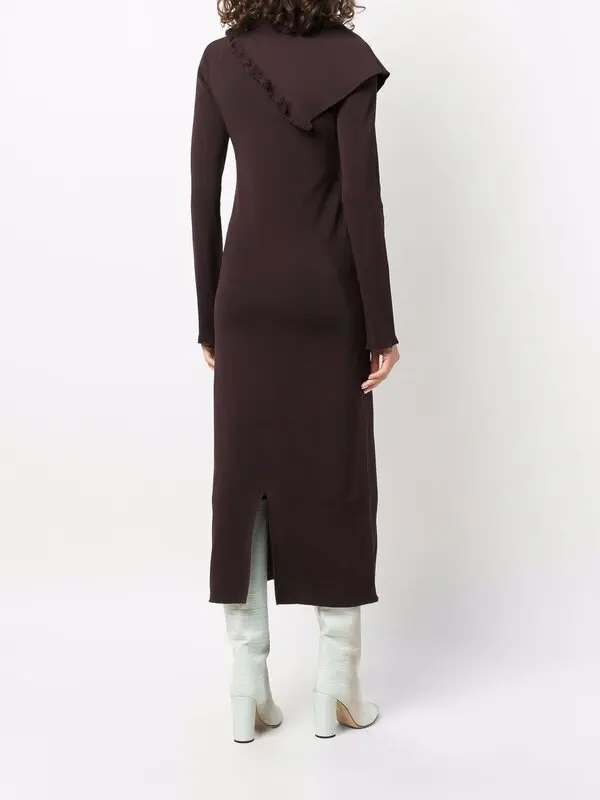 JIL SANDER Asymmetric Collar Maxi Dress