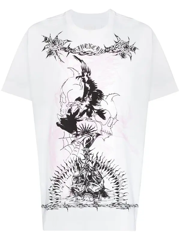 Givenchy Gothic Print Crewneck T-shirt