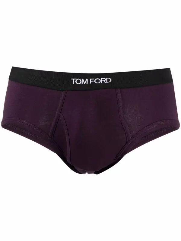 TOM FORD Logo Cotton Briefs - Purple
