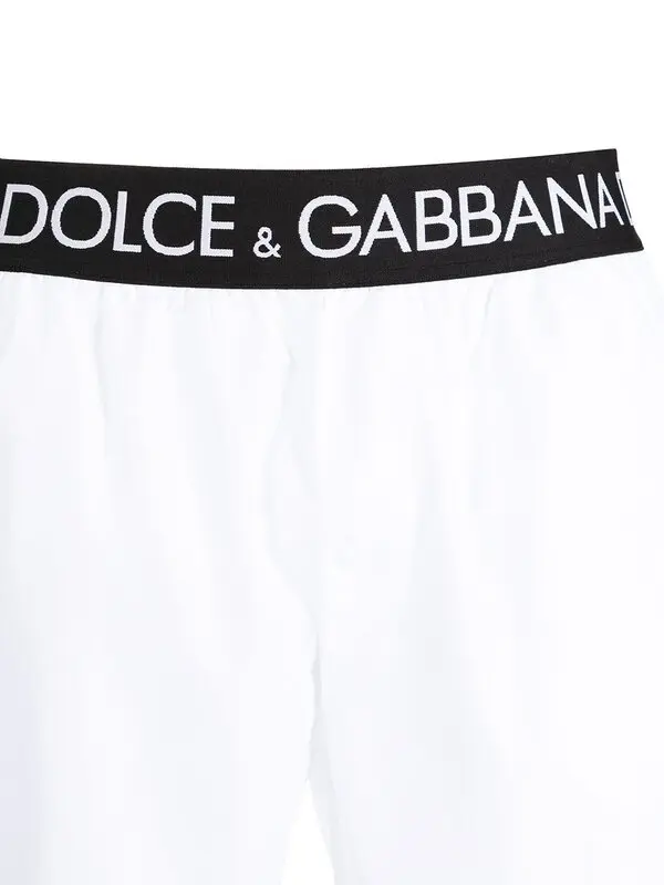 Dolce & Gabbana Logo-waistband Swim Shorts - White
