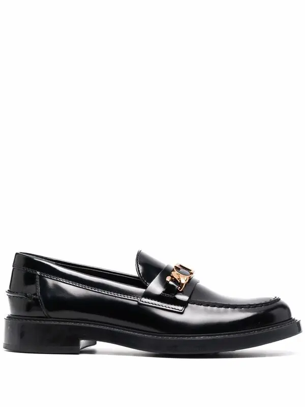 TOD'S Logo-plaque Leather Loafers