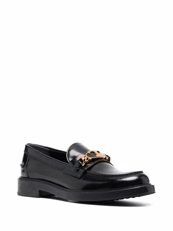 TOD'S Logo-plaque Leather Loafers